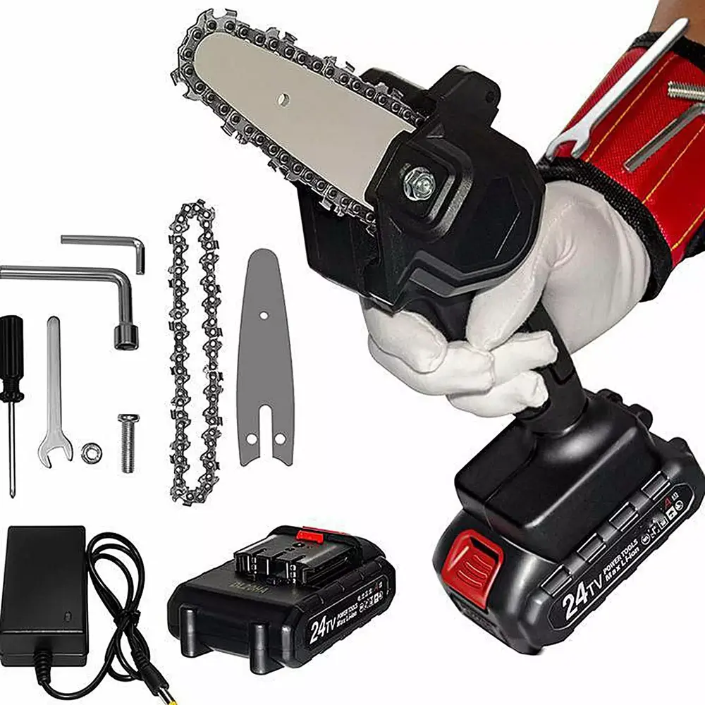Mini Chainsaw. 6-Inch Electric Chainsaw Cordless. 2024 - LawnGearPro.com